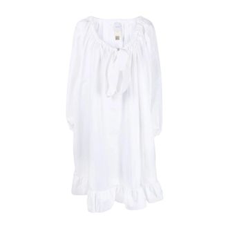 Patou Kleid mit Schleifenkragen und Sch&ouml;&szlig;chen - - Dresses - Damen - Wei&szlig; - XS