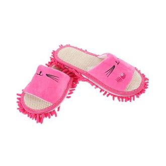 BESTONZON Pantoufles-Serpillères DIntérieur pour Femmes Taille Moyenne 26 CM Semelle Microfibre Lavable Antidérapante Pantoufles Kawaii Roses pour Nettoyage et 