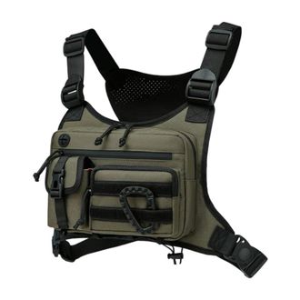 Generic Outdoor Multifunktionale Reisewesten-Brusttasche, gro&szlig;e Nylon-Jagdwestentasche (gr&uuml;n)