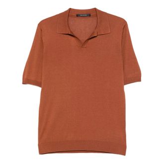 Tagliatore Keith Kurzarm-Polo - - Knitwear - Herren - Braun - L