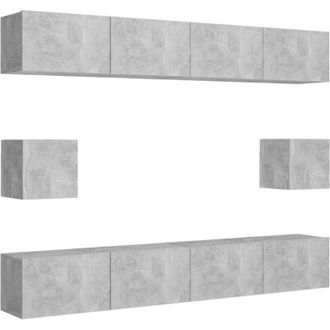 vidaXL 6-tlg. TV-Schrank-Set Betongrau Holzwerkstoff Vidaxl