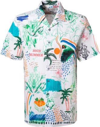 Bugatti Herren Kurzarmhemd mehrfarbig gemustert