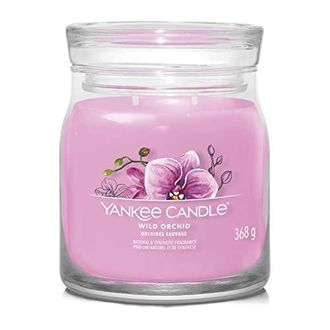 Yankee Candle Company Yankee Candle Signature Candle Bougie parfum&eacute;e | Orchid&eacute;e sauvage en pot moyen avec double m&egrave;che | Bougie en cire de soja &agrave; combustion longue | Cadeau