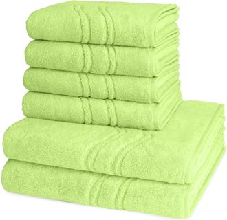 ROSS 6 teiliges Frottier-Set - Cashmere Feeling (4 X Handtuch 2 X Duschtuch im Set) - 520 g/m2 - Baumwolle - Walkfrottee - saugstark - weich und flauschig 