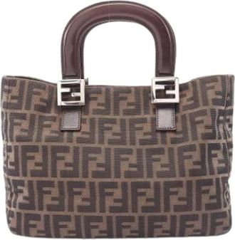 Fendi Sac &agrave; main vintage en toile Pre-owned - Femme - Pre-owned - Brun - Taille: ONE Size