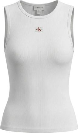 Calvin Klein Femme, Tops, Blanc, Taille: 36 FR Sleeveless Top