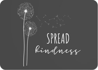 Fabulous Platzsets, weich, Unterseite aus Kork, schwarze Tischsets - Spread Kindness Pflanzen Blumen Wiese Dandelion - Großes Format 39,5 x 28,5 cm, 4 Stück