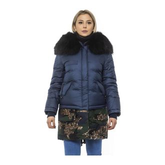 Mr & Mrs Italy Parka intemporelle avec fourrure amovible - Femme - Manteaux - Bleu - Taille: 38 FR