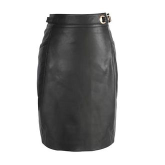 Zerimar Jupe en cuir pour femme, design long et &eacute;l&eacute;gant, v&ecirc;tement sophistiqu&eacute; en cuir naturel,Couleur Noir, Taille 42