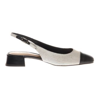 Baldinini Slingback in nappa leather and canvas off white - - Shoes - Damen - Mehrfarbig - 40 EU