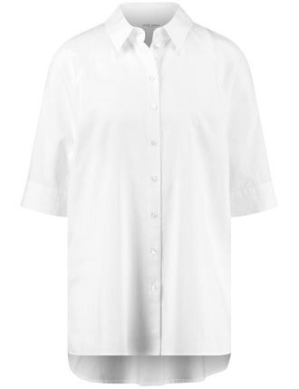 Gerry Weber Damen Halbarmbluse mit Kellerfalte halber Arm, Manschetten, mit Schlitz unifarben wei&szlig;/wei&szlig; 46