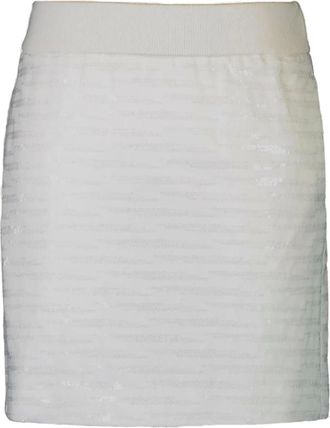 PESERICO sequin striped mini skirt - Blanc