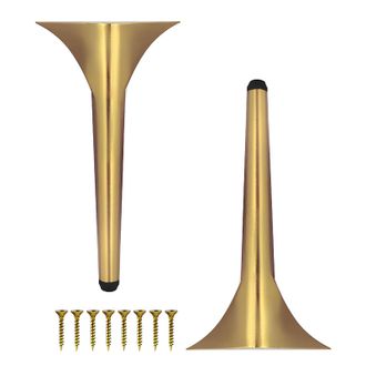 Generic Metallf&uuml;&szlig;e F&uuml;r Schr&auml;nke, 2 Dreieckige M&ouml;belf&uuml;&szlig;e Aus Edelstahl, Ersatzf&uuml;&szlig;e F&uuml;r Sofas, Betten Und Couchtische, Inklusive Befestigungsschrauben(Gold,30cm