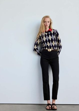 Mango Feinstrickpullover mit Rundhals marineblau - Damen - XS - MANGO