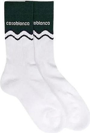 Casablanca Evergreen Wave Socken - - Underwear - unisex - Wei&szlig; - M