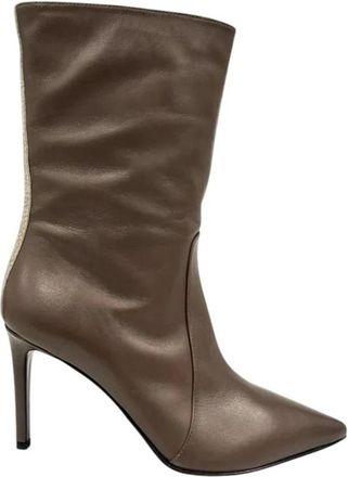 Borbonese Femme, Chaussures, Brun, Taille: 37 EU Bottine en cuir avec fermeture &eacute;clair lat&eacute;rale