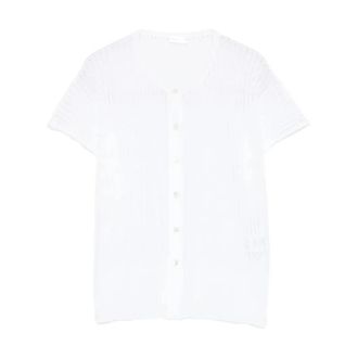Roberto Collina Geripptes Top mit Knopfleiste - - Knitwear - Damen - Wei&szlig; - M