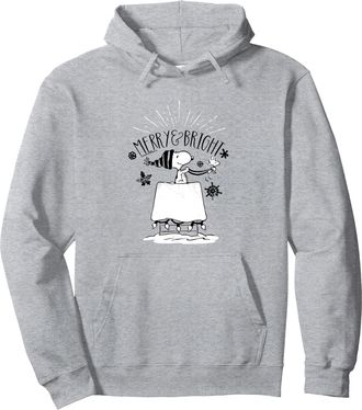 Peanuts Erdnüsse Weihnachten Snoopy und Woodstock Merry And Bright Pullover Hoodie