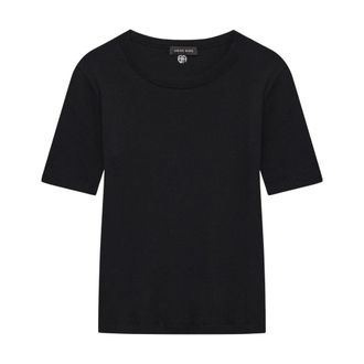 Anine Bing Sixtine Tee Kurzarm - - Tops - Damen - Schwarzk - S