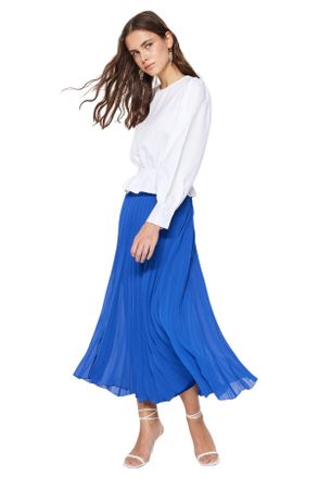 Trendyol Trendyol Damen Gerade Maxi Es ist ger&auml;umig Faltenrock Hijab-Rock