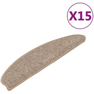 vidaXL Treppenstufenmatten 15 St&uuml;ck Grau und Braun 65x21x4 cm