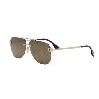 Fendi Stilvolle Sonnenbrille mit goldenem Gestell - - Accessories - unisex - Gelb - 61 MM