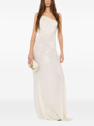 Roberto Cavalli Womens Dress One-Shoulder White Viscose