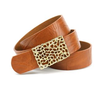 Anthoni Crown Unisex Lederg&uuml;rtel G&uuml;rtel, Hellbraun, 105