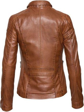Bugatti Lederjacke (1-St) Taillierter Schnitt