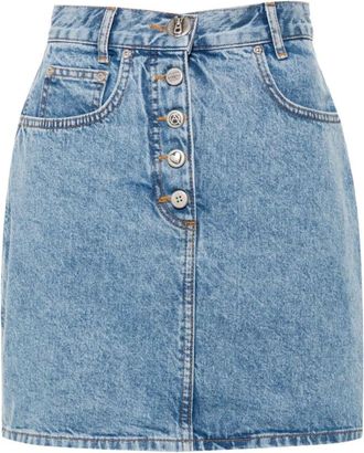 Moschino Femme, Jupes, Bleu, Taille: 40 FR Gonna Denim Cotone