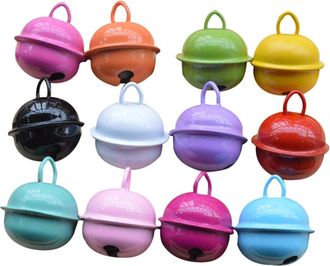 Angoily 30 Stück Bunte Metallglocken Mini Jingle Bells für Weihnachtsdekoration DIY Basteln Schmuckanhänger Zufällige Farben für Festliche Anlässe Zufällige F