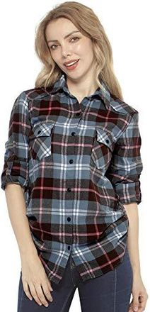 Matchstick Chemise Blouse Manche Longue &agrave; Carreaux pour Femme B003 (2021 Checks 13,S)