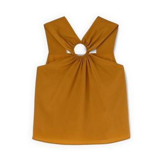 Motivi Top aus Cr&ecirc;pe de Chine mit Ring - - Tops - Damen - Gelb - L