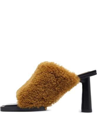 Jacquemus sandales en peau lain&eacute;e 80 mm - Marron