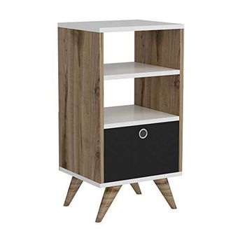 Homemania Mehrzweck-Möbel, Melaminspachtel, Walnuss, Schwarz, Weiß