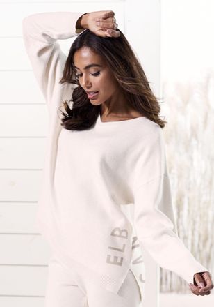 Elbsand Sweater ELBSAND, Damen, Gr. 32/34, wei&szlig; (wollwei&szlig; meliert), Feinstrick, Obermaterial: 50% Viskose, 28% Polyester, 22% Polyamid, meliert, unifarben, be