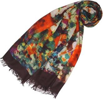 Lorenzo Cana Lorenzo Cana - &Eacute;charpe pashmina pour femme en laine douce de laine m&eacute;rinos agneau motif floral multicolore 70 cm x 180 cm 78698
