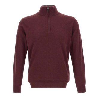 KANGRA Homme, Sweatshirts et sweats &agrave; capuche, Rouge, Taille: 3XL Pull col demi-zip en laine vierge