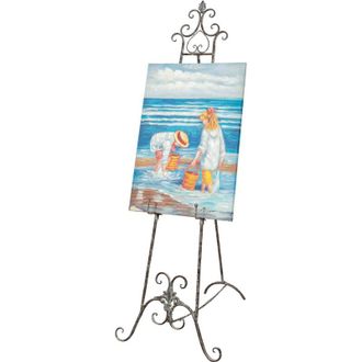 Biscottini International Verstellbare Ständer Staffelei Tragbare Bildhalter Leinwandhalter, Menühalter Bilderausstellung Eisenbilder, Atelierstaffelei