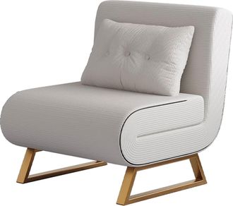 Generic Gästebett Klappbar Schlafsessel Mit Bettfunktion Schlafsofa Umwandelbar 5-Fach Verstellbare Rückenlehne Armlehnenloses Design Mit Kissen 70 X 63 X 77 