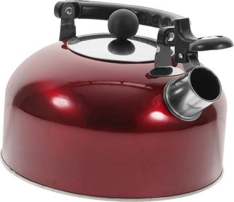 Valiclud Edelstahl Pfeifkessel Wasserkessel F&uuml;r Induktion Roter K&uuml;chenkessel Mit Ergonomischem Griff Und Gro&szlig;er Kapazit&auml;t F&uuml;r Tee Und Kaffee