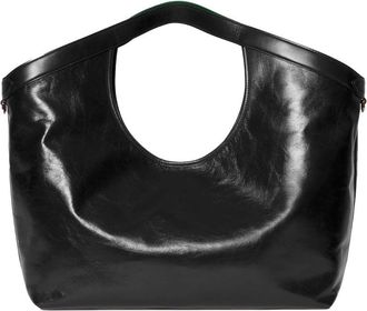 Gucci Womens Shopping Bag Lily Black Leather Calf Skin Handbags Hand