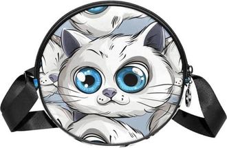 Generic Petit sac &agrave; bandouli&egrave;re rond pour femme, petit sac &agrave; bandouli&egrave;re avec fermeture &eacute;clair et bretelles r&eacute;glables style d&eacute;contract&eacute; pour femmes et filles