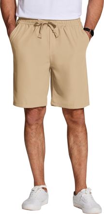 Coofandy Kurze Hosen Herren Sommer Shorts Freizeitshorts Elastische Taille Leicht Strandshorts mit Taschen Hellkhaki 3XL