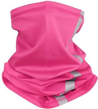 MÜKA Cache-cou de sécurité à rayures réfléchissantes Foulard bandana pour moto activités de plein air et travail