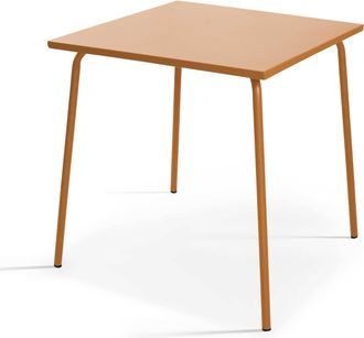Oviala Gartentisch, quadratisch, aus Metall, Karamell, 70 cm - Palavas
