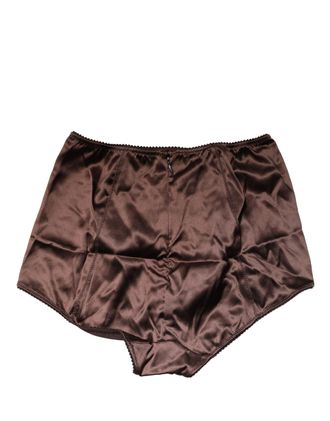Dolce & Gabbana Womens Brown Silk Blend High Waist Girdle Panty Underwear Elastane Clothing