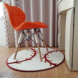 beek R2LF Sportfans Basketballteppich Runder Sportteppich Rutschfester Art Deco Wohnzimmer Schlafzimmer Haushalt Teppich Plüschteppich, Acrylic