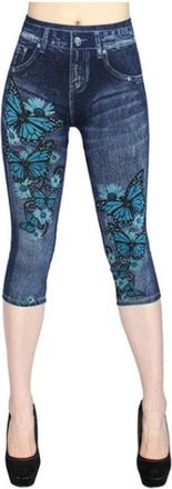 Generic 3/4 Jeans Damen Sommer - Kurze Hose Jeans Damen High Waist Skinny Jeanshose Slim Fit Dreiviertel Denim Hose mit Löchern Damenjeans Zerrissene Sommerje