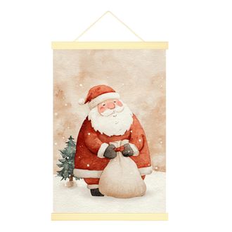 Generic Leinwandposter zum Aufhängen, Weihnachtsmann, fantasievoller Weihnachtsbaum, schneerot, Wandgemälde, Drucke, Kunst, Wohnung, Wohnzimmer, Schlafzimmer,